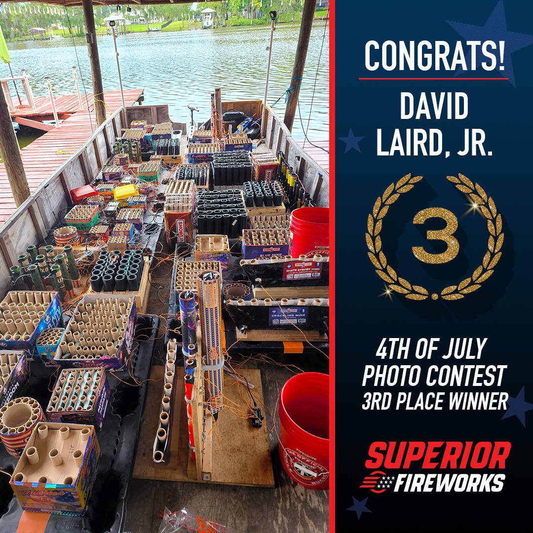 3rd Place Photo Contest Winner 2022 - David Laird, Jr. - Superior Fireworks