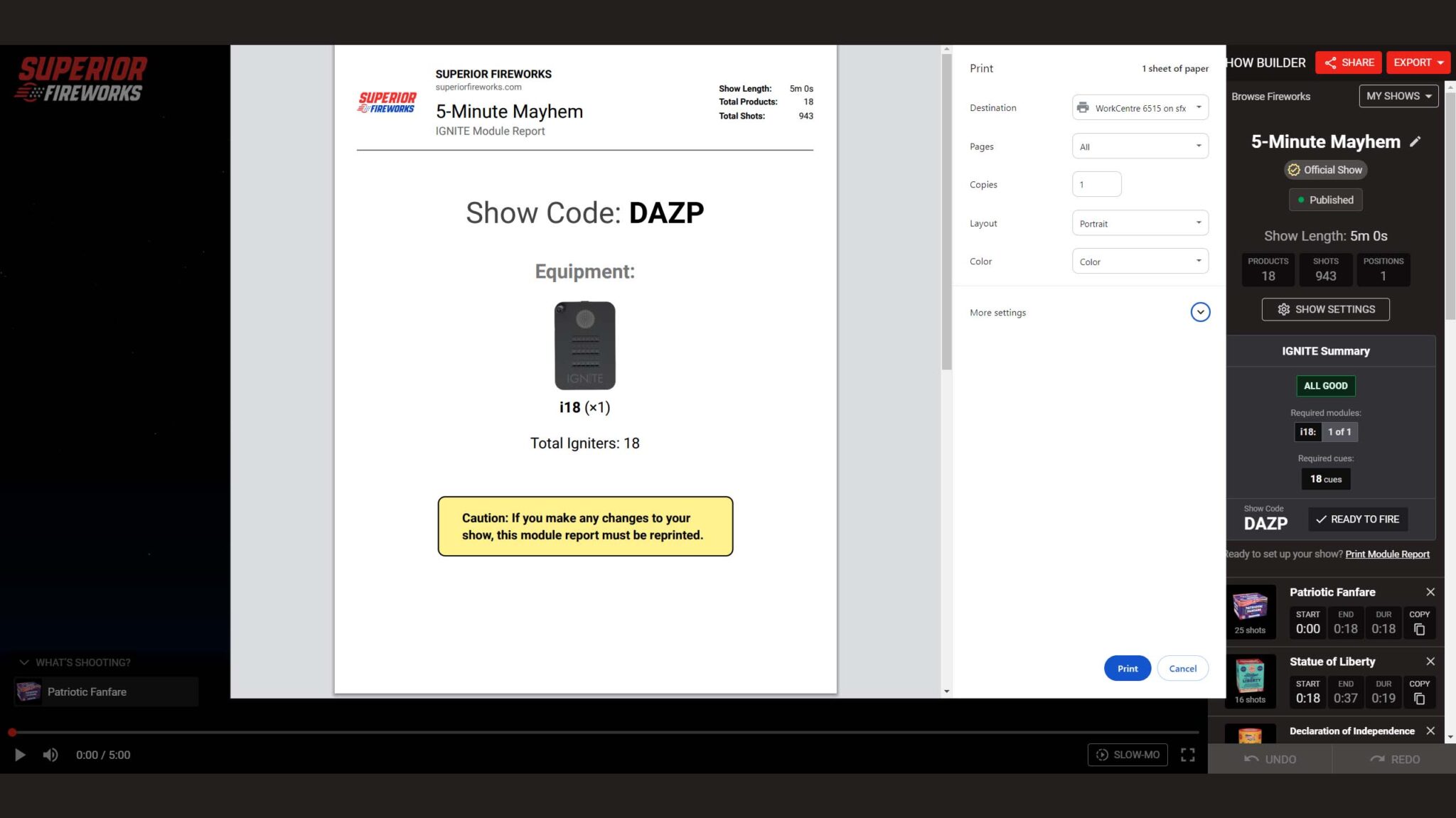 Superior Fireworks Show Builder IGNITE Integration - Superior Fireworks