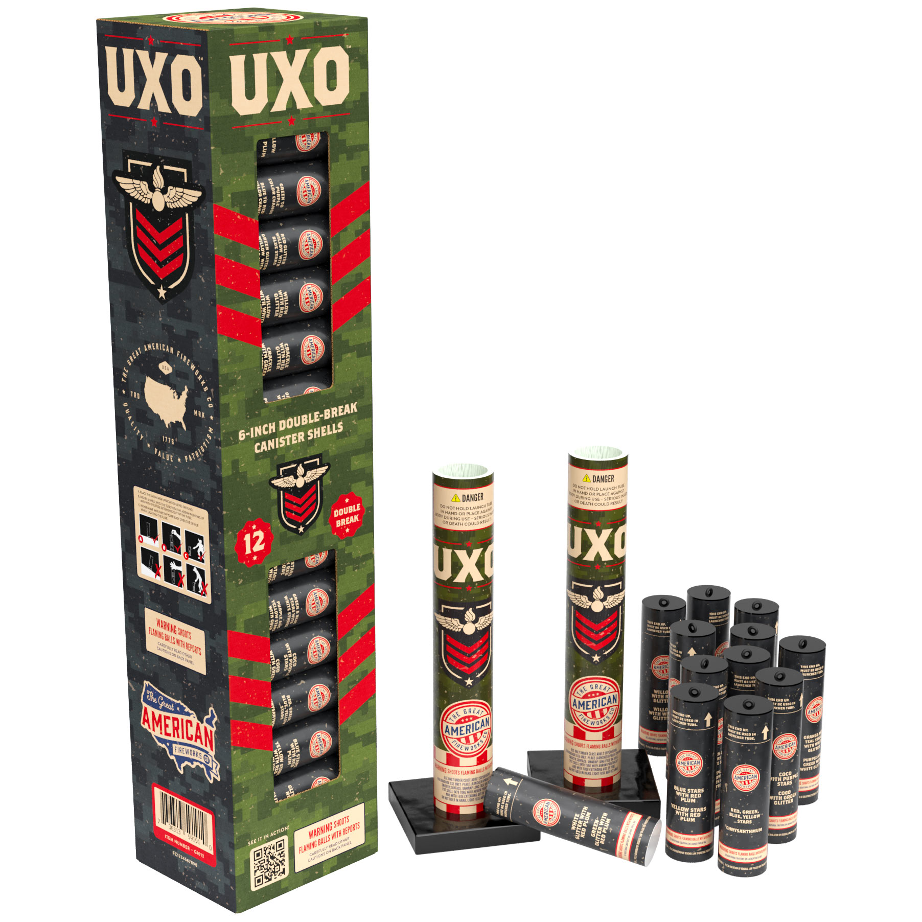 UXO Double-Break Canister Shells: Superior Fireworks Retail