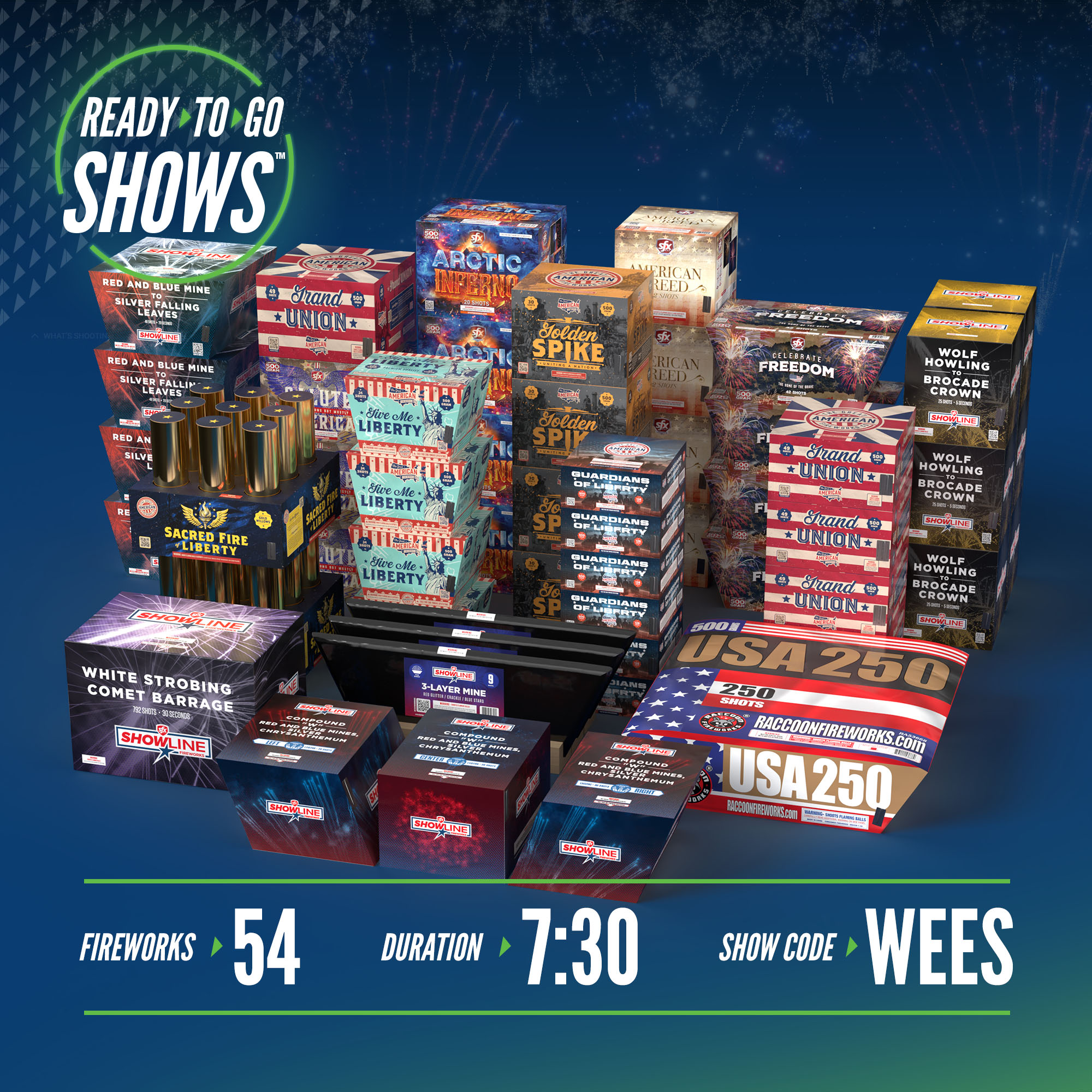 250 United (3 Positions): Superior Fireworks Wholesale