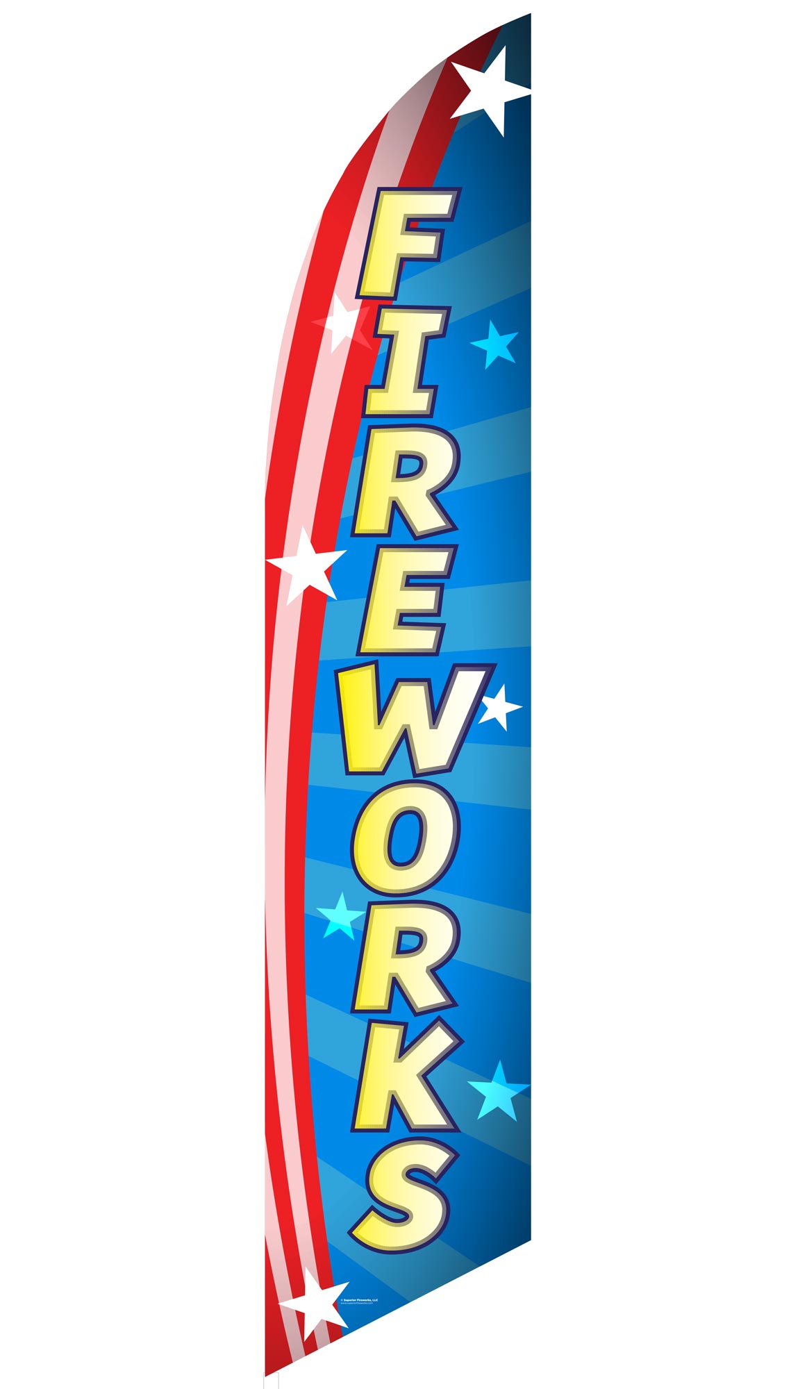 "Fireworks" Feather Flag (Blue): Superior Fireworks Wholesale